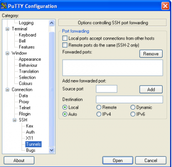 How to Configure PuTTY SSH tunnel