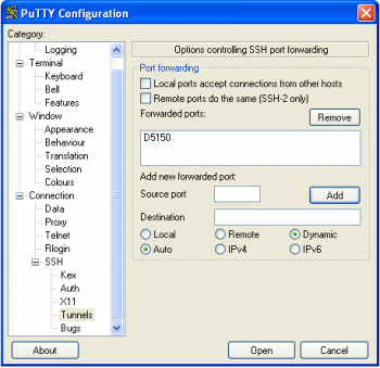 How to Configure PuTTY SSH tunnel