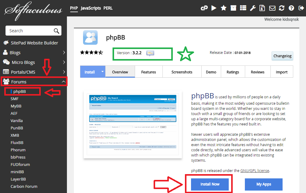 How to Install phpBB using the cPanel Hosting Control Panel