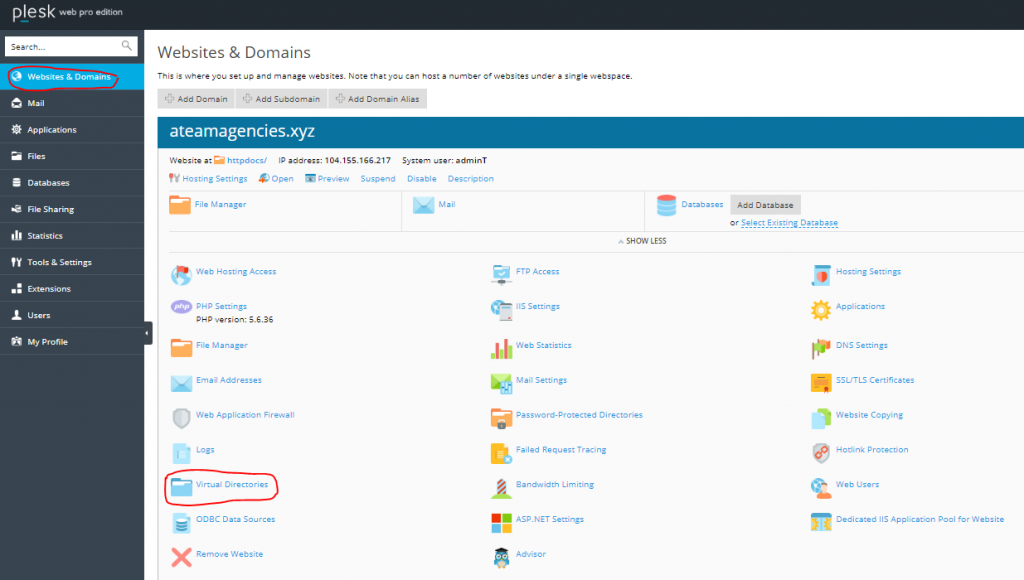 How To Manage Virtual Directories In Plesk