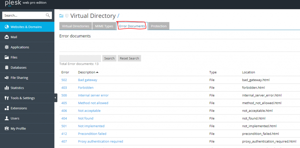 How to Set Up Custom Error Pages on Windows Servers for a Site in Plesk