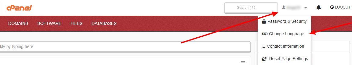How to Change your cPanel Language