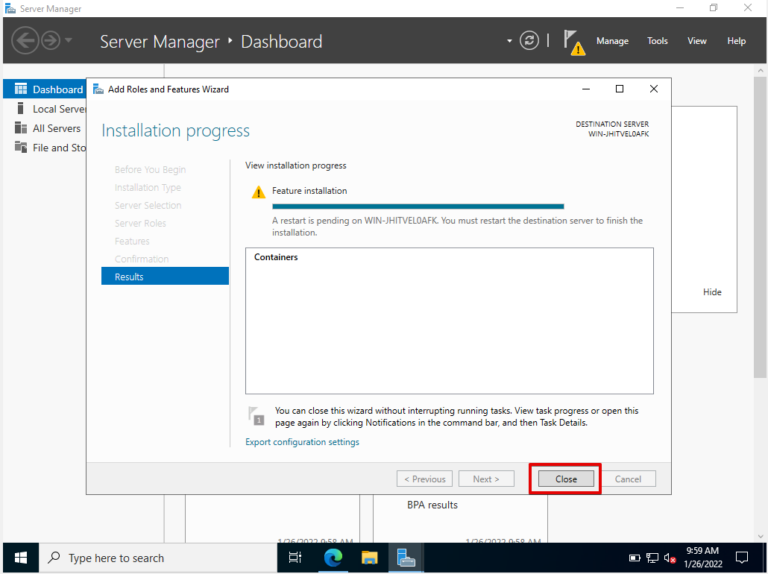 How to install Windows Server 2022 Container host