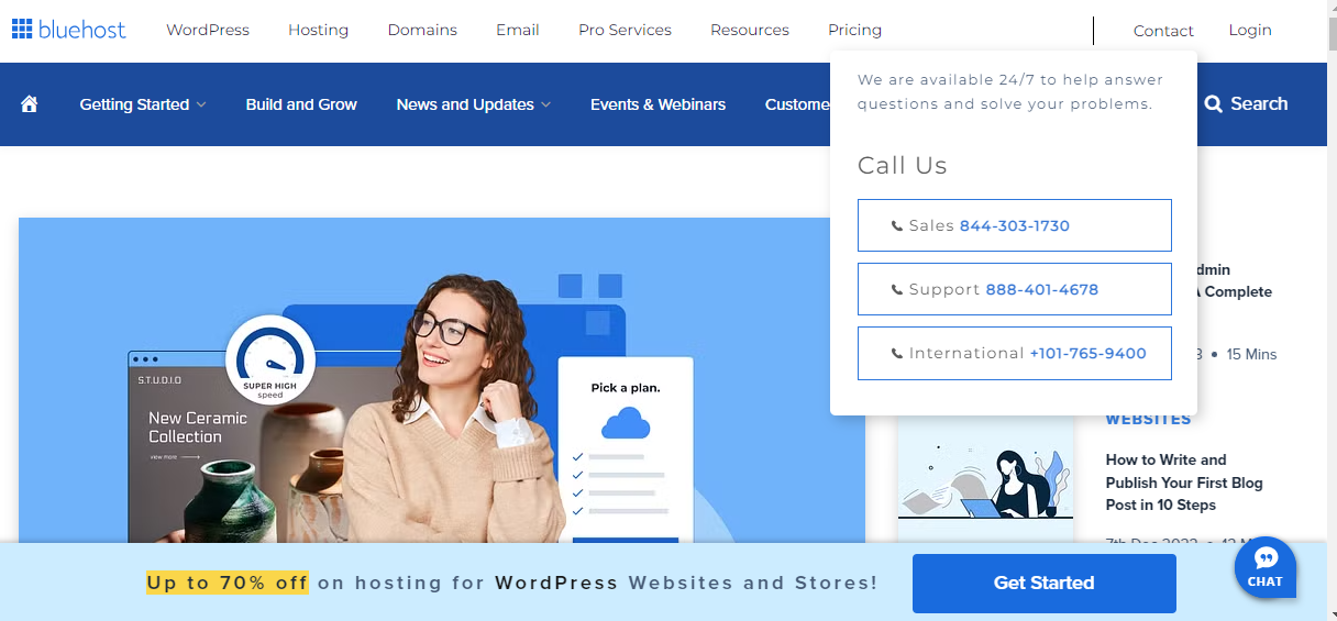 How to contact Bluehost Customer Support - Contact List 2025
