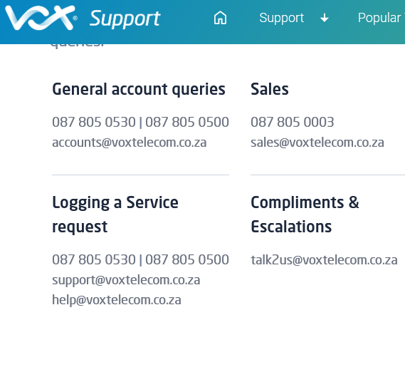 How to contact Vox Telecom Customer Support - Contact List 2026