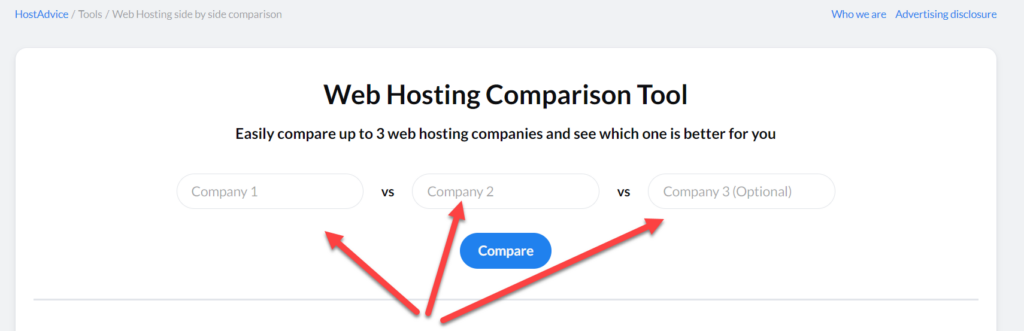 Web Hosting Comparison Tool (2024)