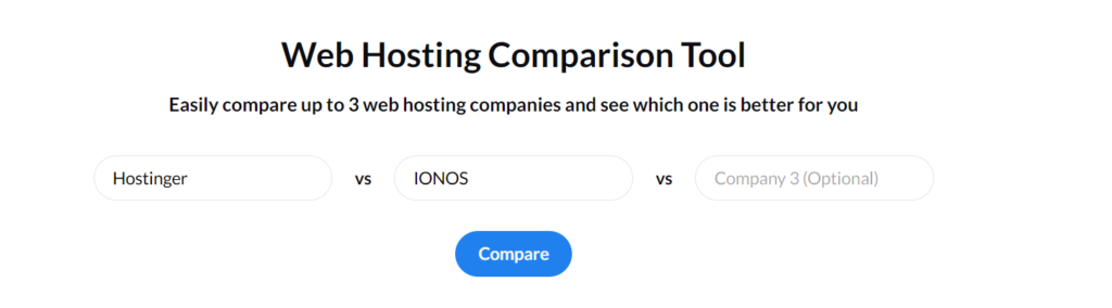 Web Hosting Comparison Tool (2024)